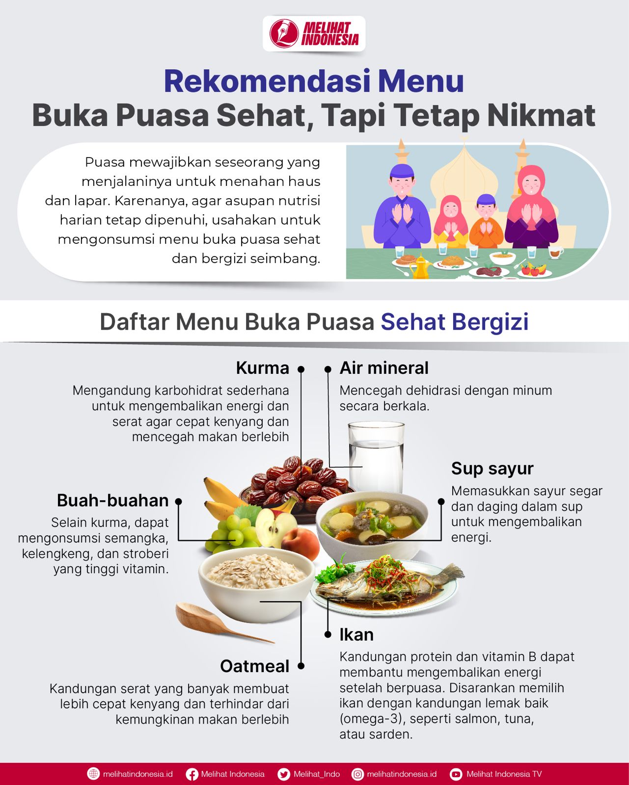 Berikut Rekomendasi Menu Buka Puasa Nikmat, tapi Tetap Sehat - Melihat Indonesia