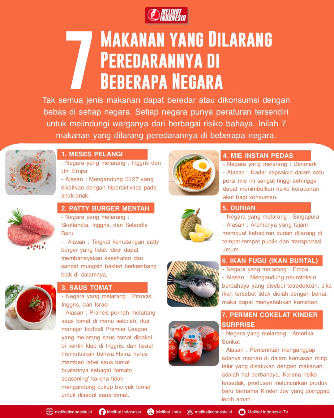 7 Makanan yang Dilarang Peredarannya di Beberapa Negara - Melihat Indonesia